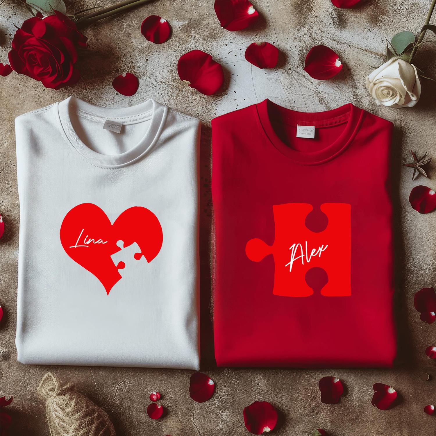 Personalized Valentine Couple Shirt, Custom Name Sweatshirt, Matching ...