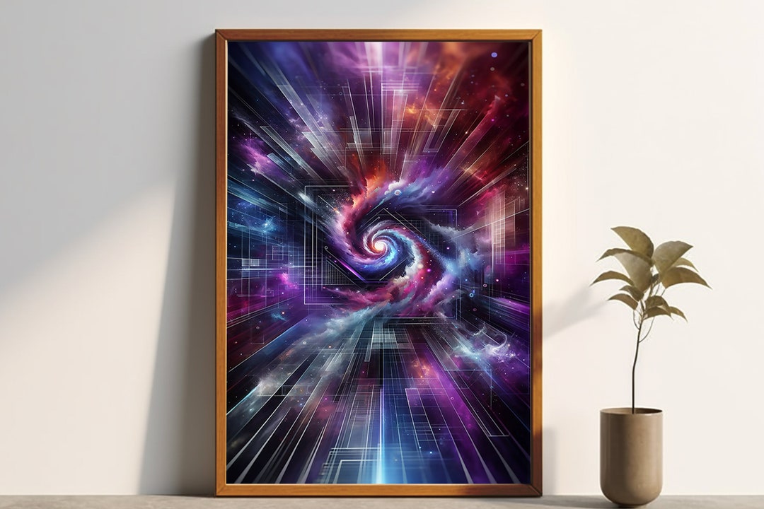 Vortex of Pixels, Digital Download, Large Abstract Print, Printable ...