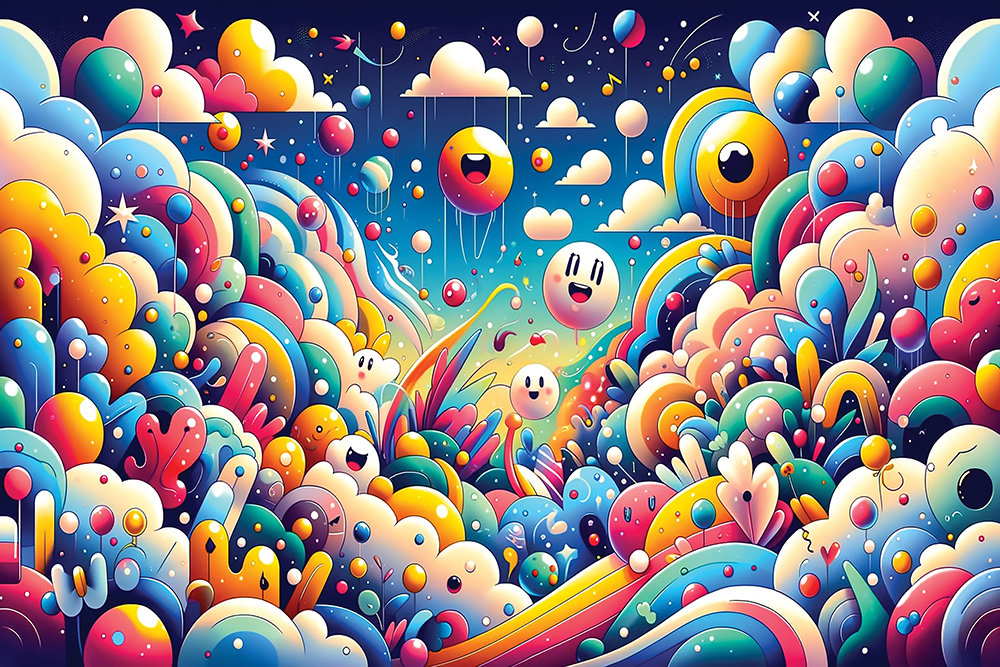 Whimsy Wonderland, Digital Download, Large Abstract Print, Printable ...