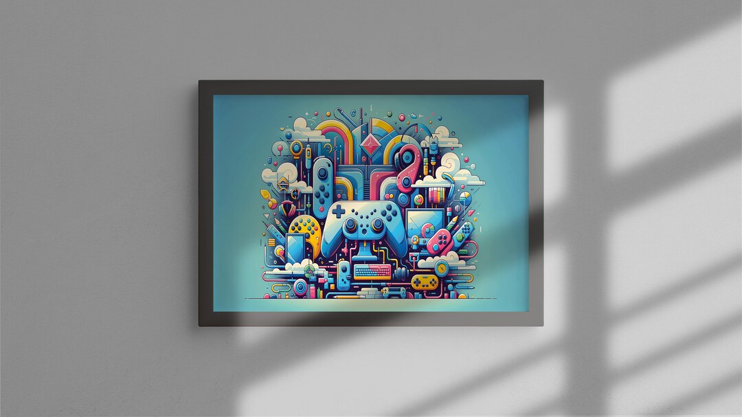 Gamers Ensemble Digital Download, Video Game Décor, Digital Gaming ...