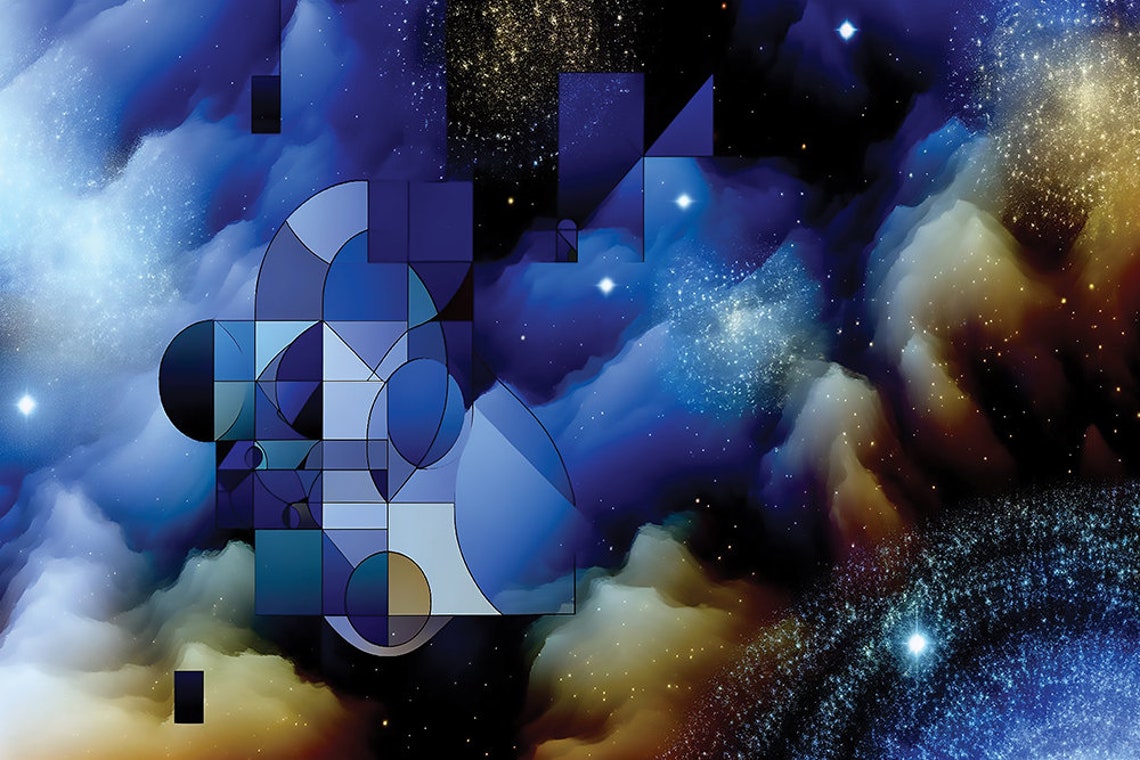 Cosmic Tapestry, Digital Download, Large Abstract Print, Printable Wall ...