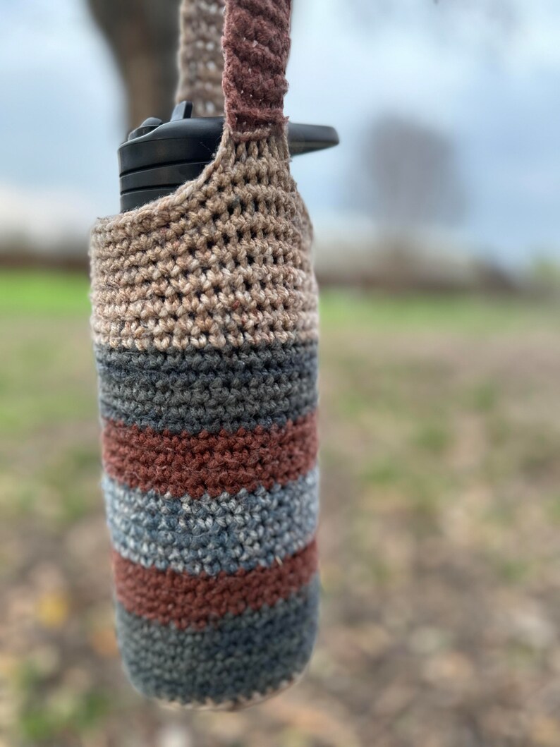 Crochet Water Bottle Holder With Cross-body Strap - Etsy