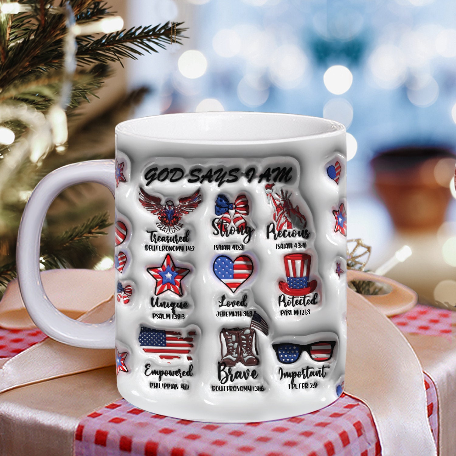 Personalized 4th July Mug, Custom 3D Inflated Effect Mug, Happy 4th ...
