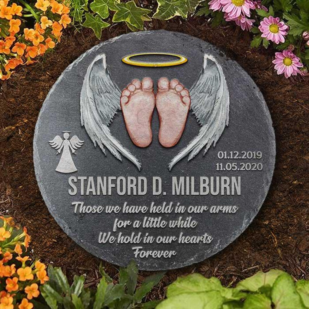 Custom Memorial Garden Stone, Engraved Name Rock for Memorial Garden ...