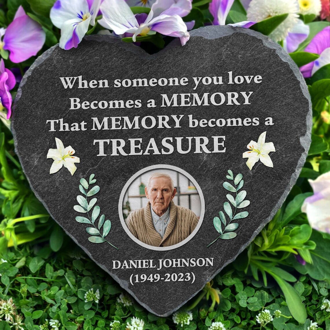 Makezbright Personalized Memorial Stone for Dad Mom Loss, Family Member ...