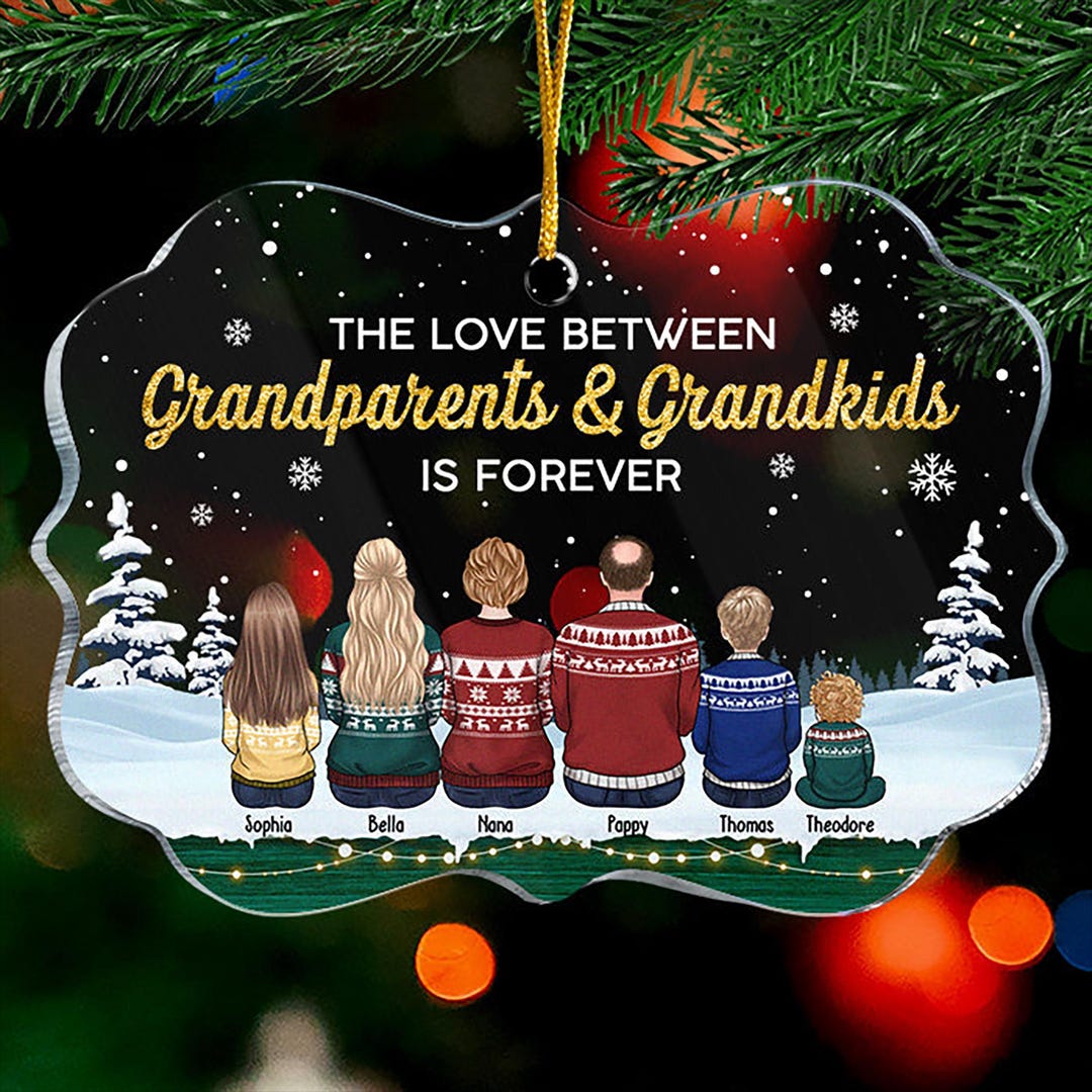 Personalized Grandparents & Grandkids Acrylic Christmas Ornament - Etsy