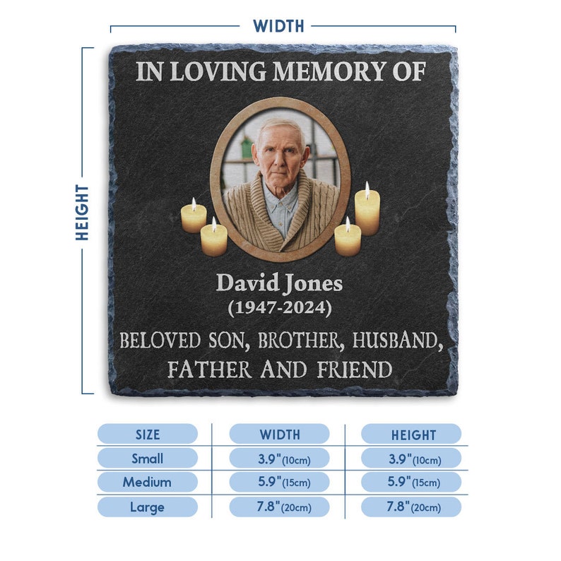 In Loving Memory Personalized Memorial Stone for Dad Mom Loss Family ...