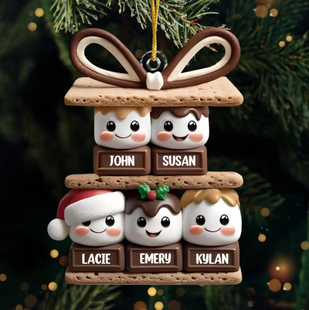 Personalized S'mores Family Ornament – Custom Acrylic Christmas Gift - Etsy