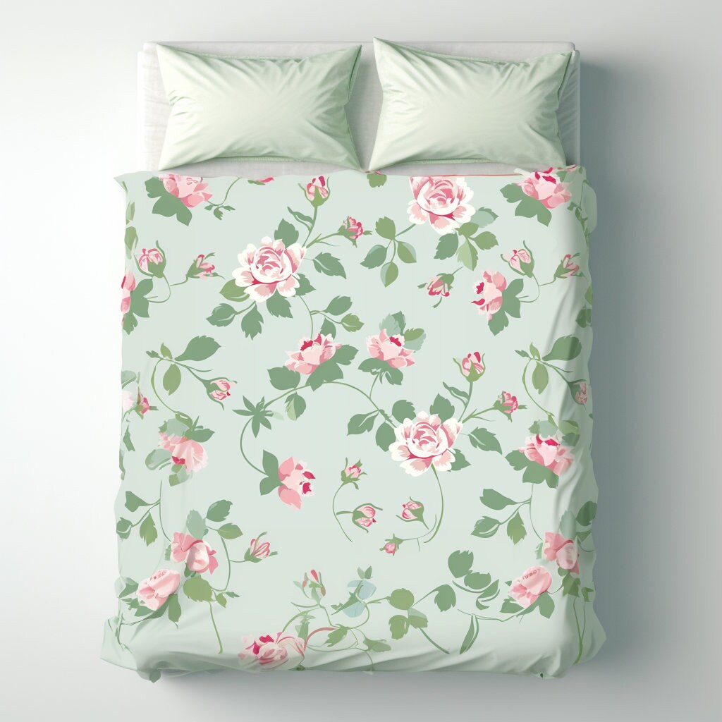 Vintage Cottage Roses Digital Paper: Shabby Chic Seamless Patterns (JPG ...