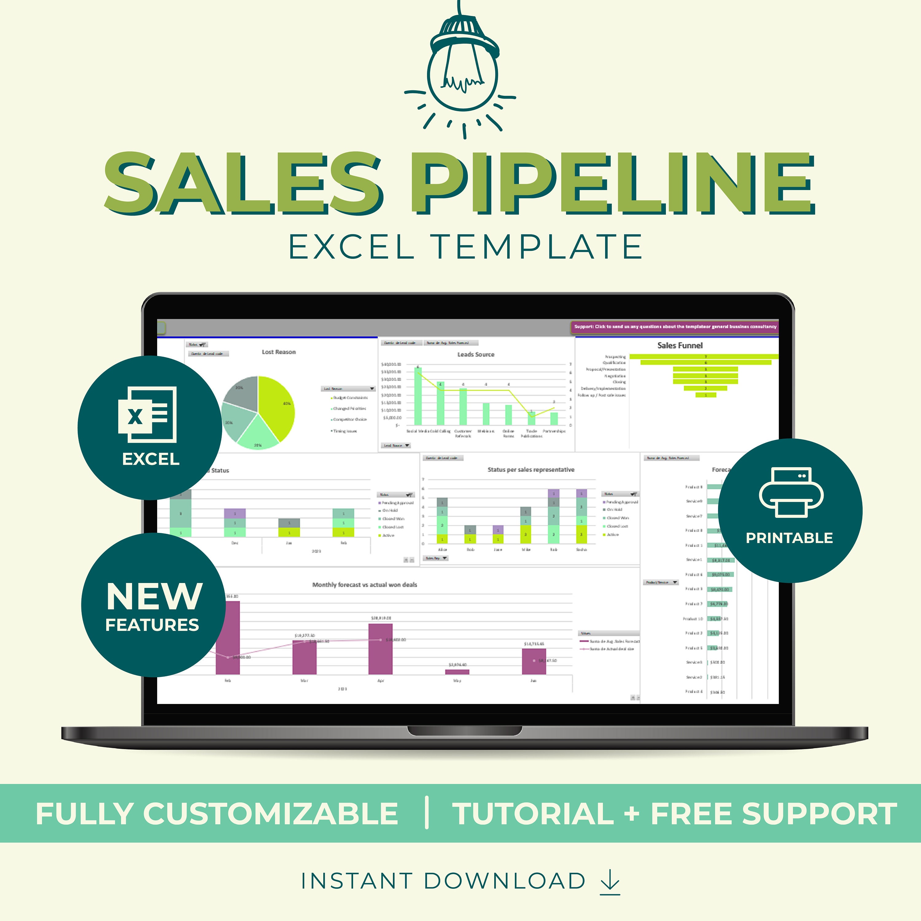 Sales Pipeline Pro: Excel Template for Revenue Growth Mastery 30 ...