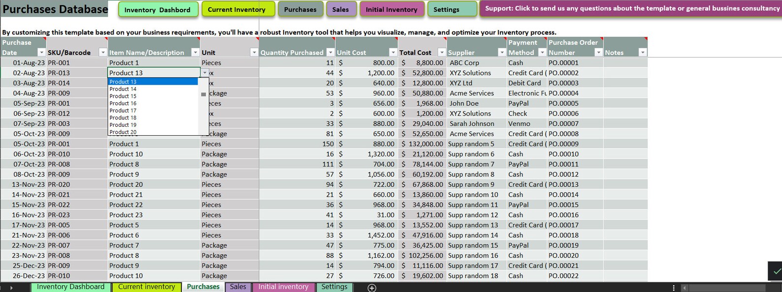 Ultimate Inventory-stock Management Tracker Template/ Interactive ...
