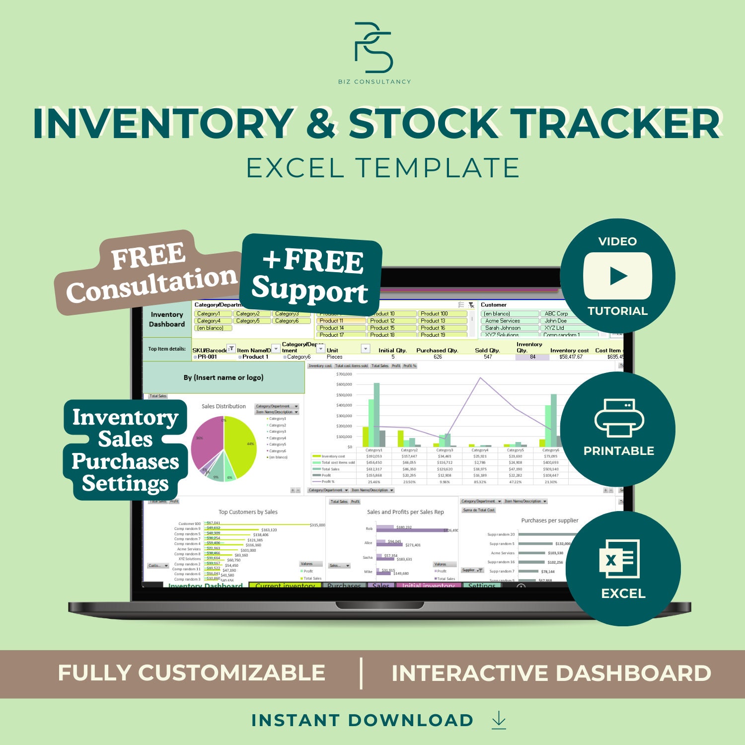 Ultimate Inventory-stock Management Tracker Template/ Interactive ...