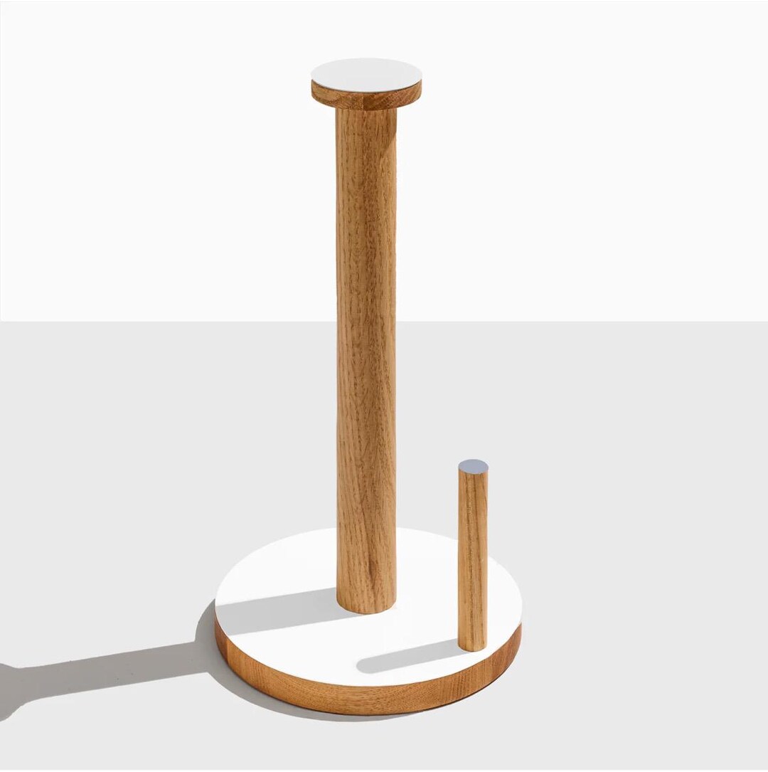 The Paper Towel Keeper - White / Oak - Etsy