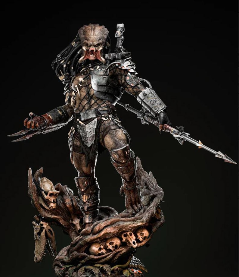 Predator Diorama Statue | Alien Hunter Action Figure | Hand-painted ...