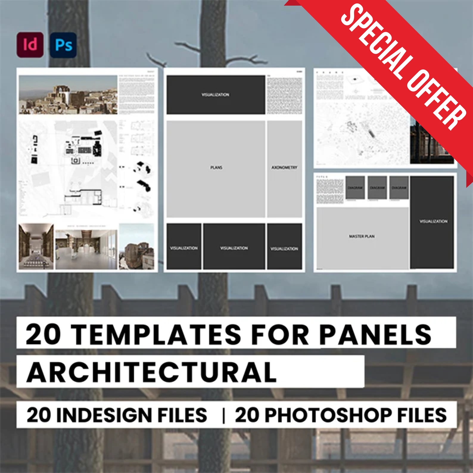 Architectural Panel Template Pack in Indesign & Photoshop - Etsy