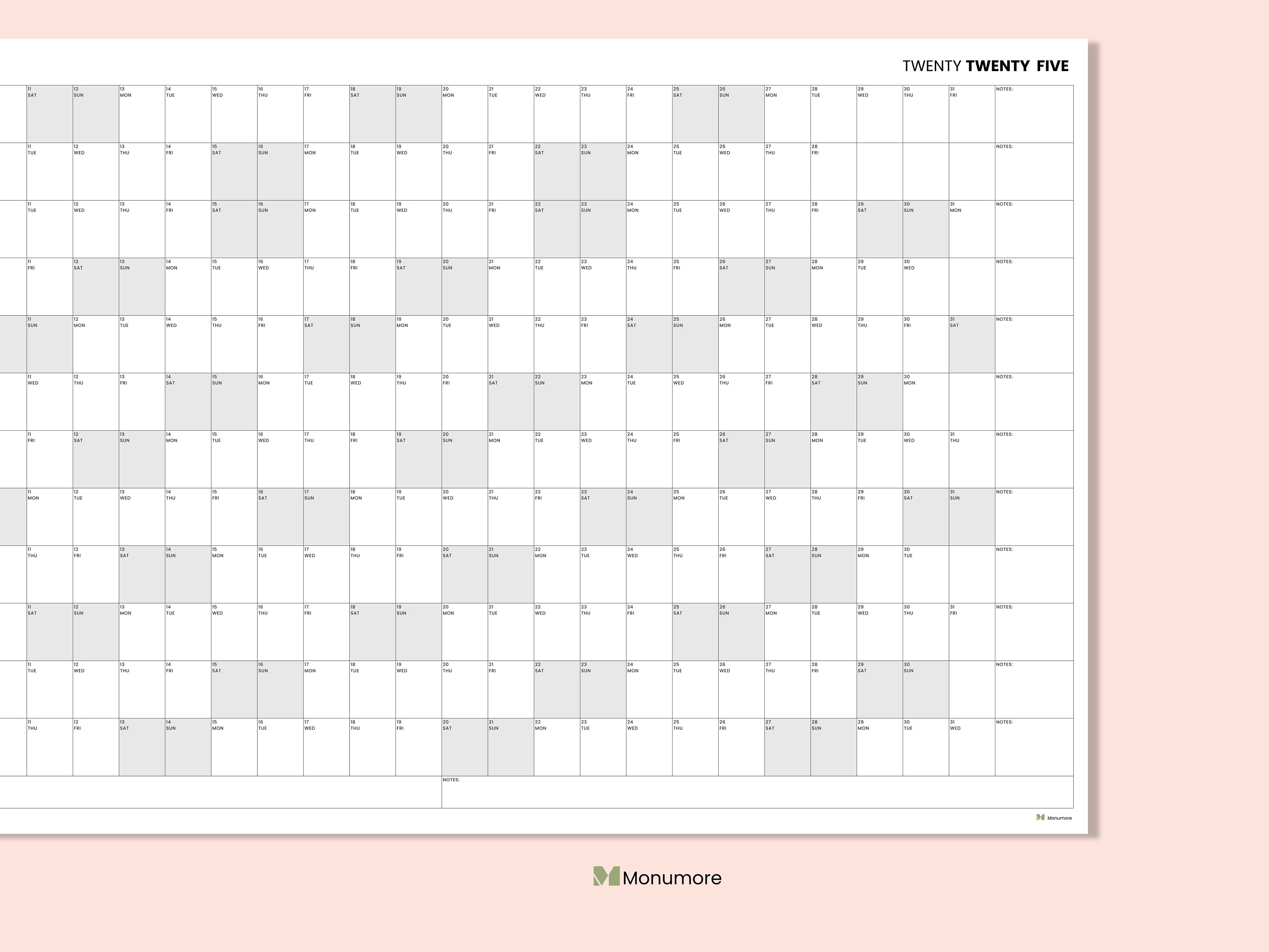 Printable PDF 2024 2025 Planner Duo Massive Annual Wall Calendar ...