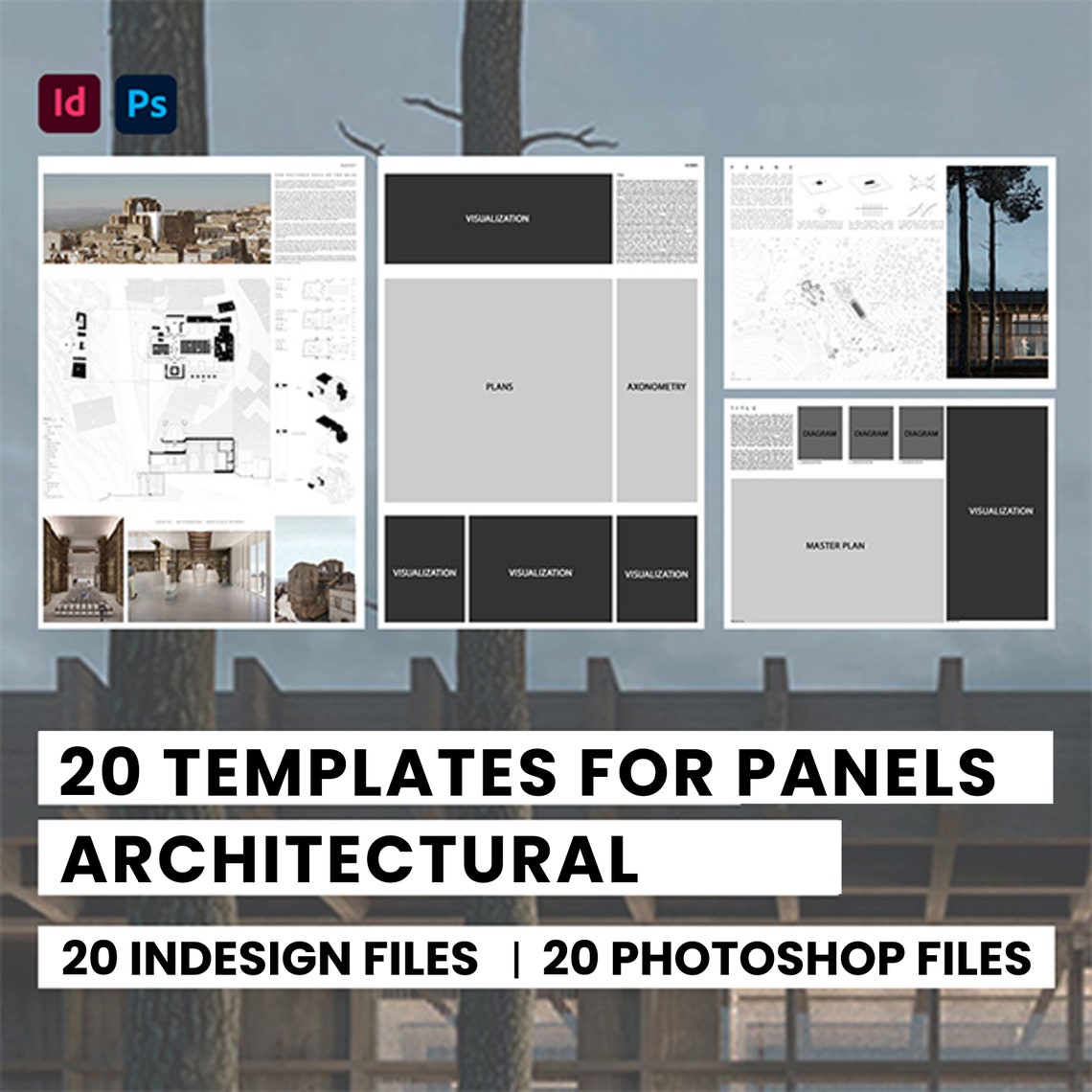 Architectural Panel Template Pack in Indesign & Photoshop - Etsy