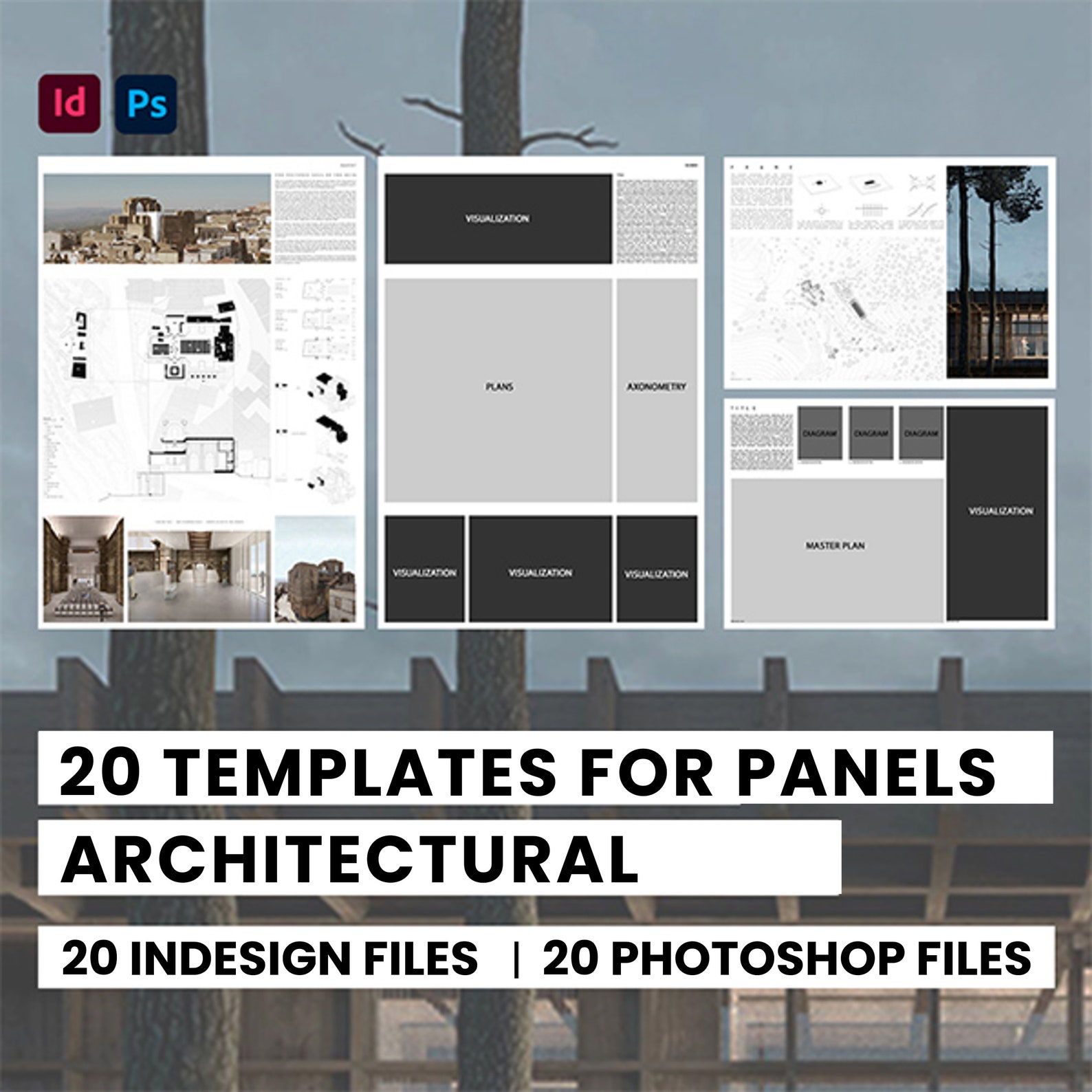 Architectural Panel Template Pack in Indesign & Photoshop - Etsy