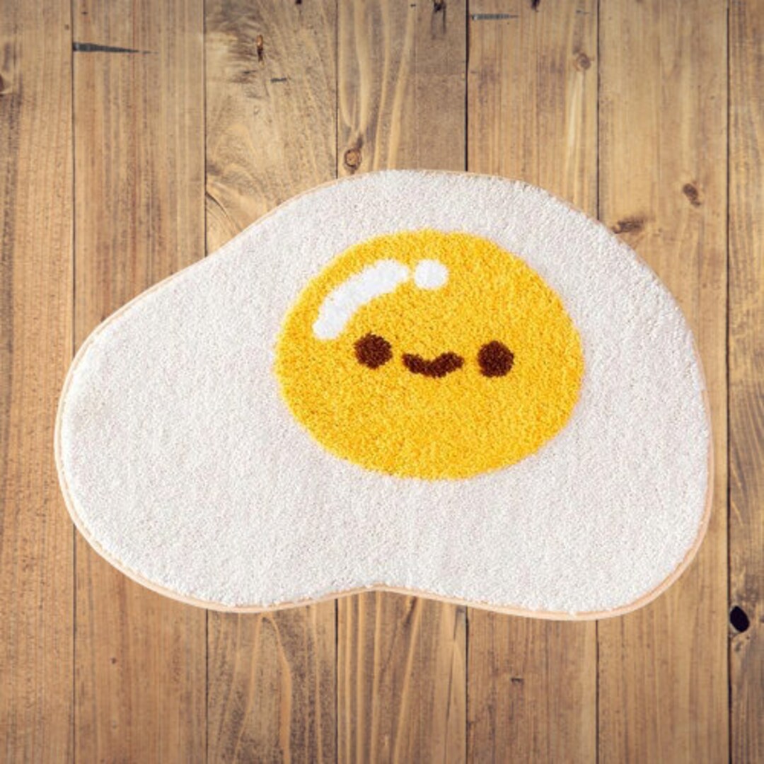 Cute Egg-shaped Bathroom Rug, Non-slip Egg Kitchen Mat, Cartoon Egg ...