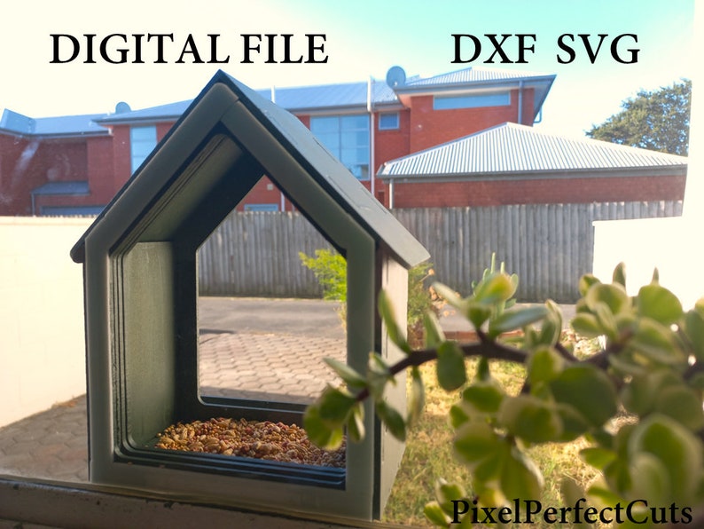 Laser Cut Window Bird Feeder. DXF, SVG Digital File Download. 3 Mm or 4 ...
