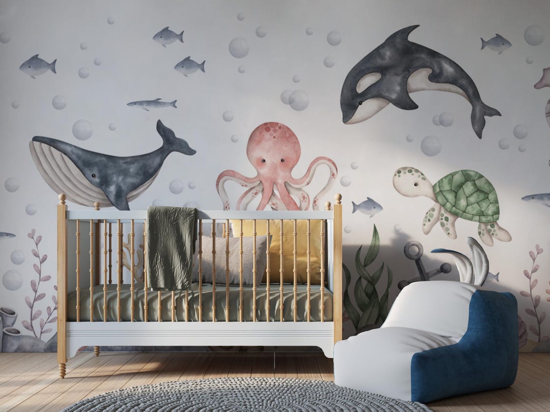 Watercolor Ocean Wallpaper, Undersea Wallpaper, Sea Life Kids Wallpaper ...