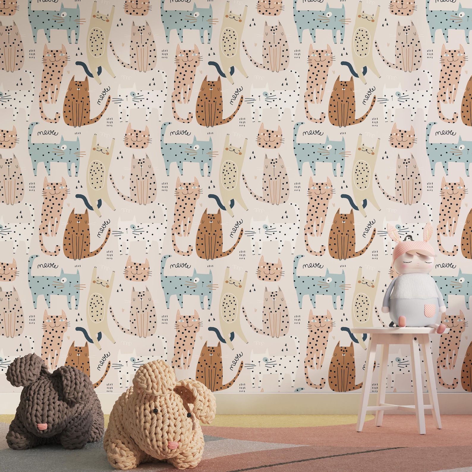 Cats Wallpaper, Kitten Wallpaper, Kids Room Wallpaper, Animal Nursery ...