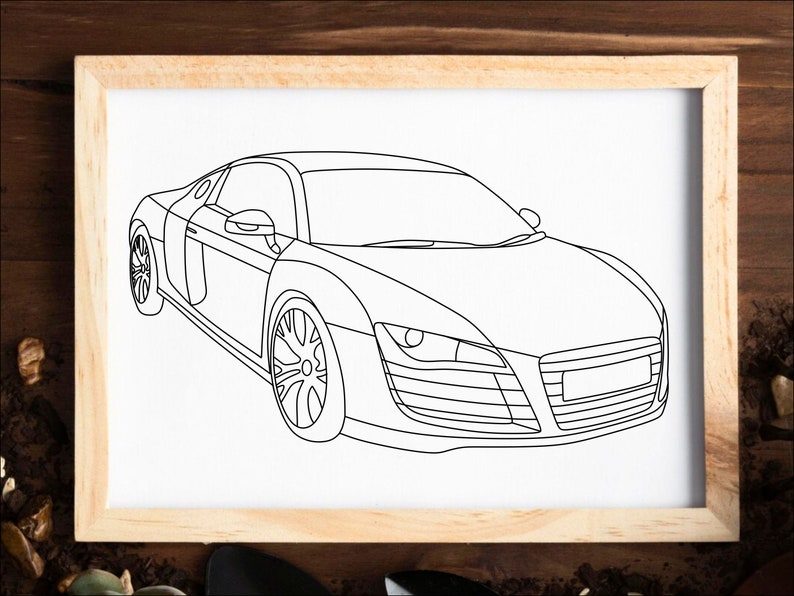 Custom Car Line Drawing, Custom Car Portrait From Photo, Image Outline ...