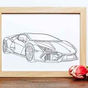 Custom Car Line Drawing, Digital Custom Car Wall Decor, Portrait From ...