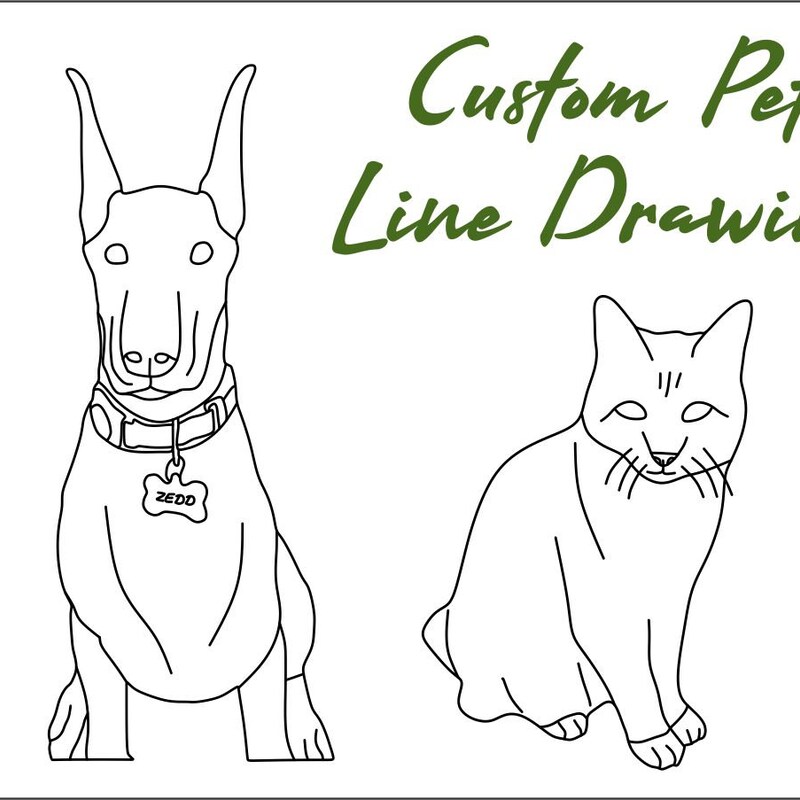 Pet Line Drawing - Etsy