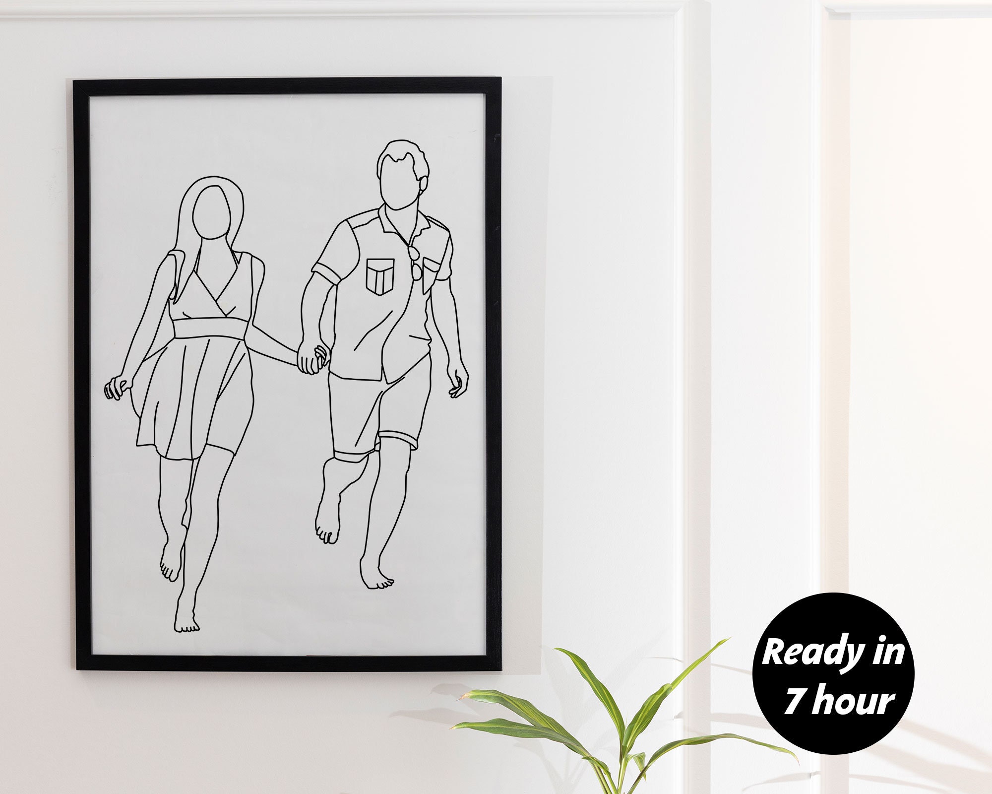 Custom Line Art Photo, Portrait From Photo, Memorial Family Presents ...