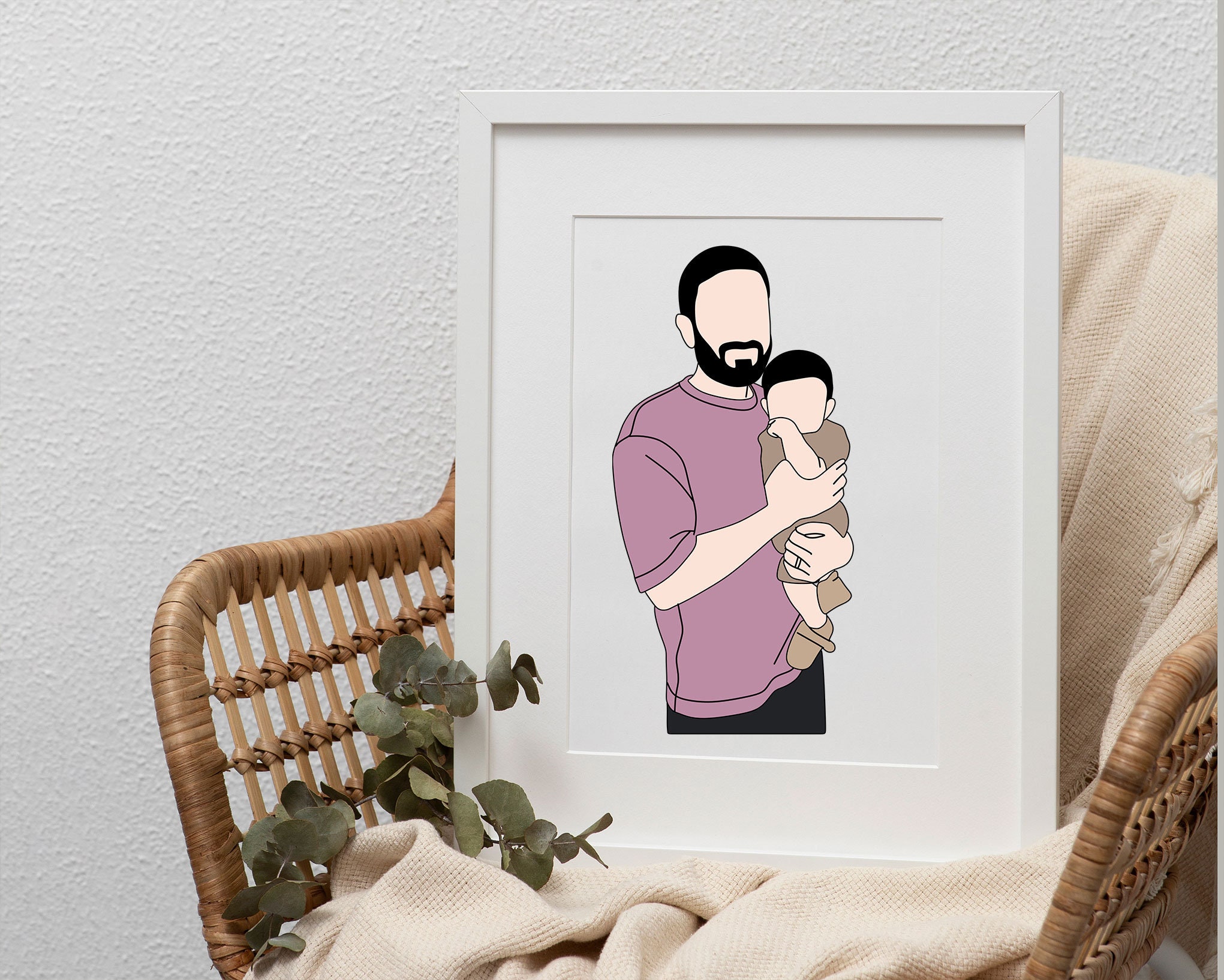 Faceless Custom Portrait, Faceless Portrait From Photo, Personalized ...