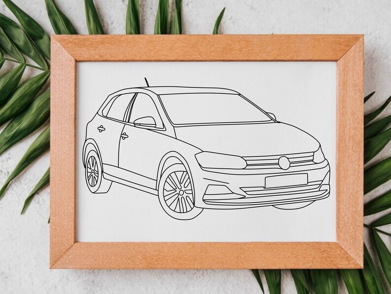Custom Car Line Drawing, Custom Car Portrait From Photo, Image Outline ...