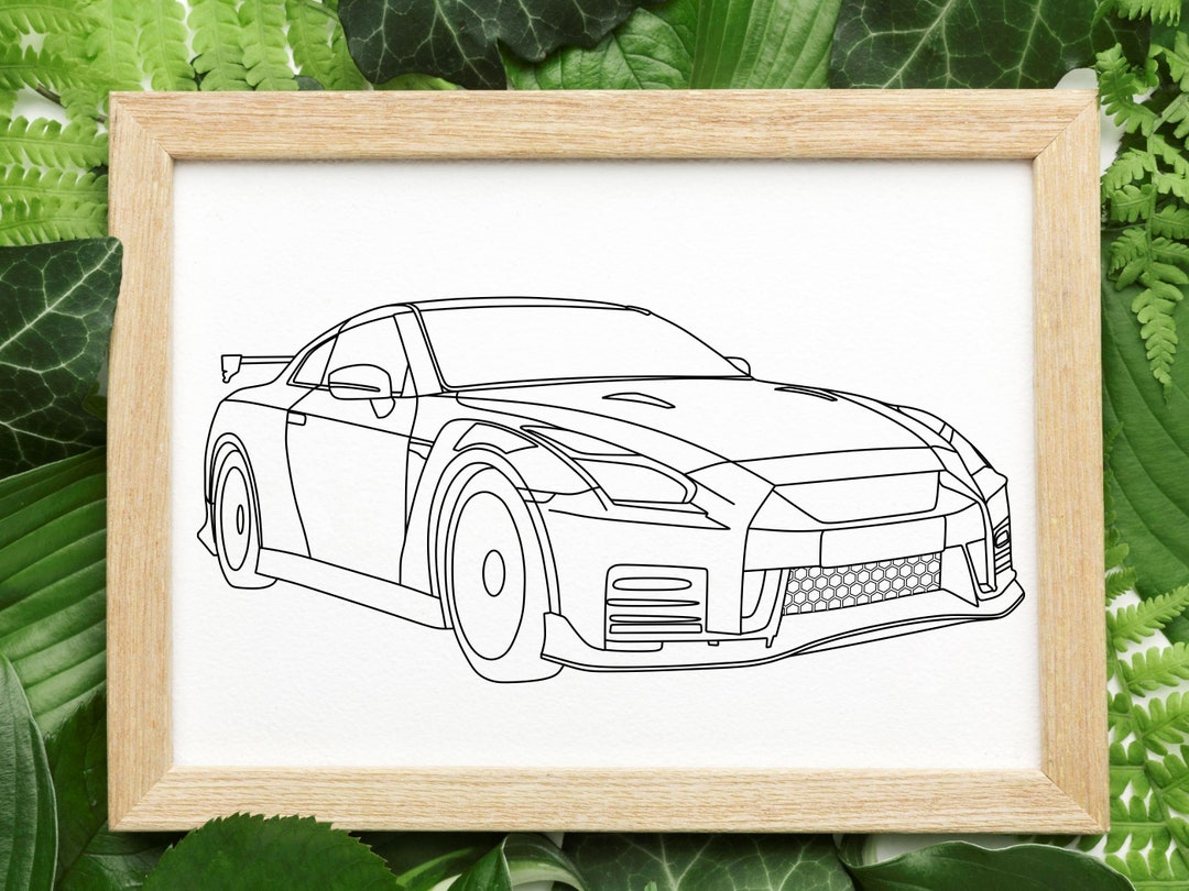Custom Car Line Digital Drawing, Custom Car Wall Decor, Portrait From ...
