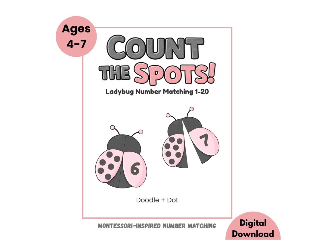 Montessori Ladybug Number Matching 1–20 | Printable Counting Puzzle ...