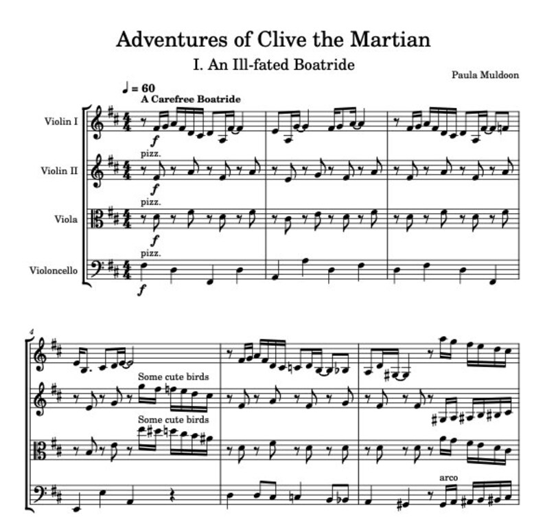 Adventures of Clive the Martian for String Quartet - Etsy