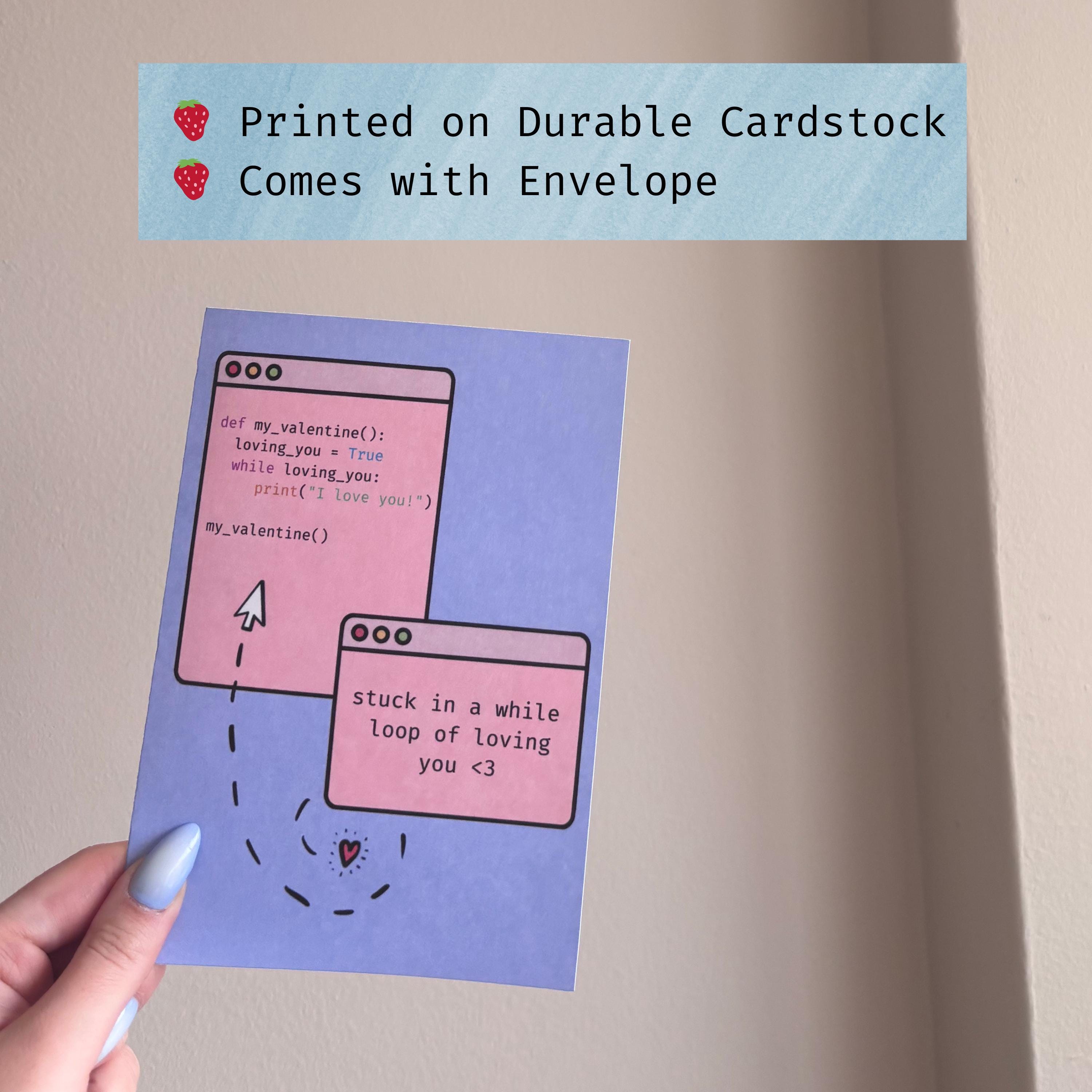 Funny Programmer Valentine's Day Card: Stuck in a While Loop - Etsy