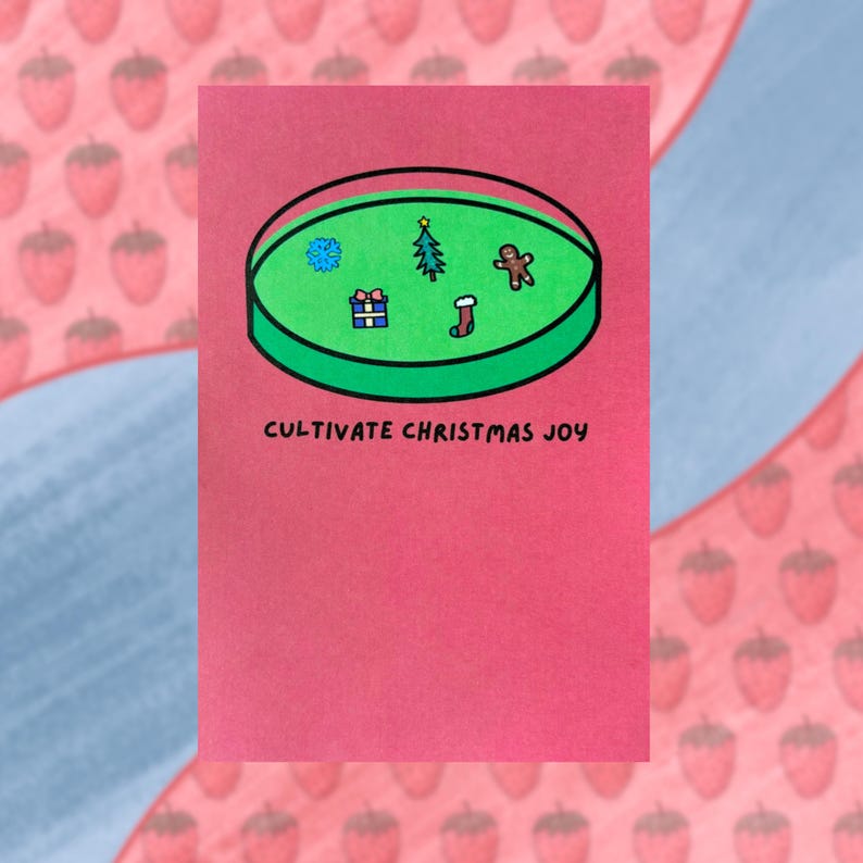 Science Christmas Card, Cultivate Christmas Joy, Petri Dish Holiday ...