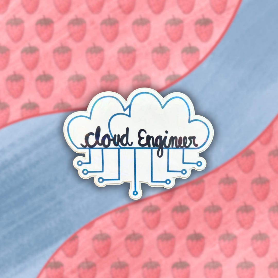 Cloud Engineer Sticker, Holographic Tech Cloud, Cloud Computing Gift ...