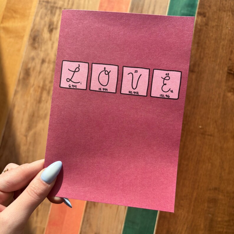 Periodic Table Love Card: Chemistry Valentine's Day STEM Gift - Etsy