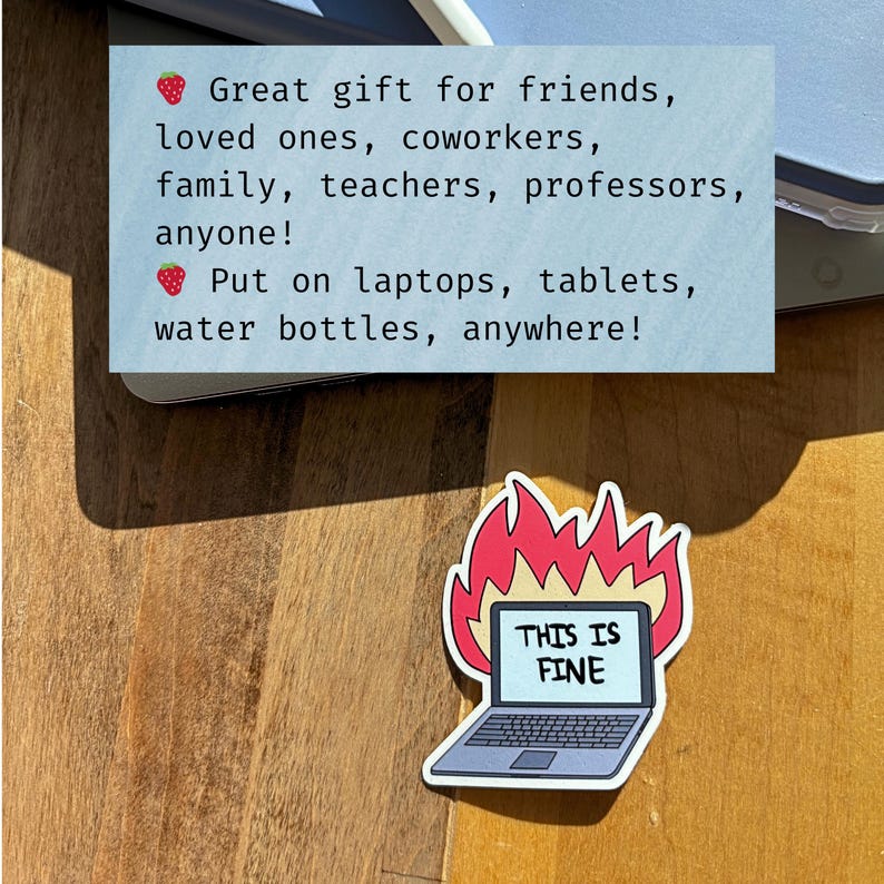 This is Fine Laptop Sticker, Funny Tech Humor, Weatherproof Vinyl - Etsy