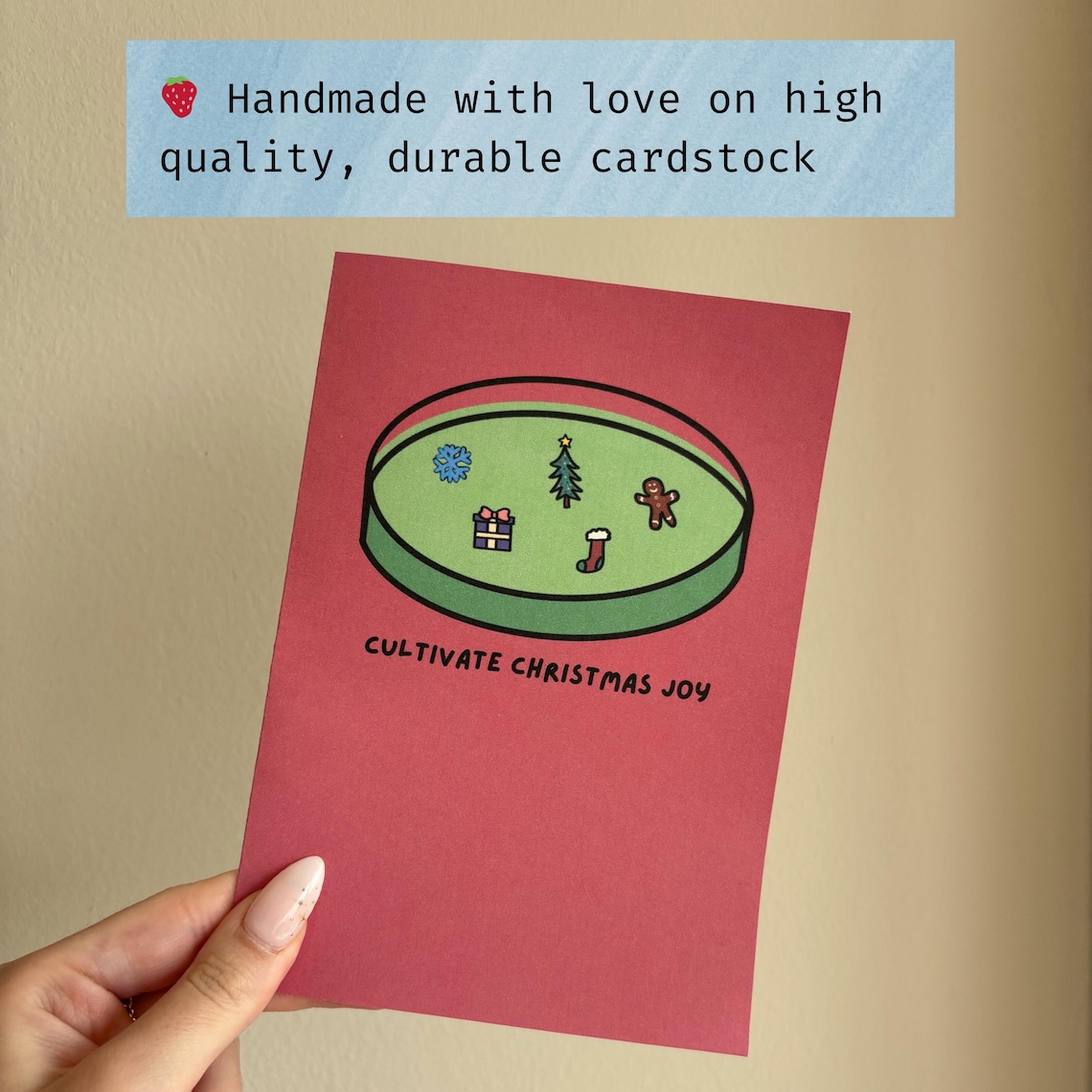 Science Christmas Card, Cultivate Christmas Joy, Petri Dish Holiday ...