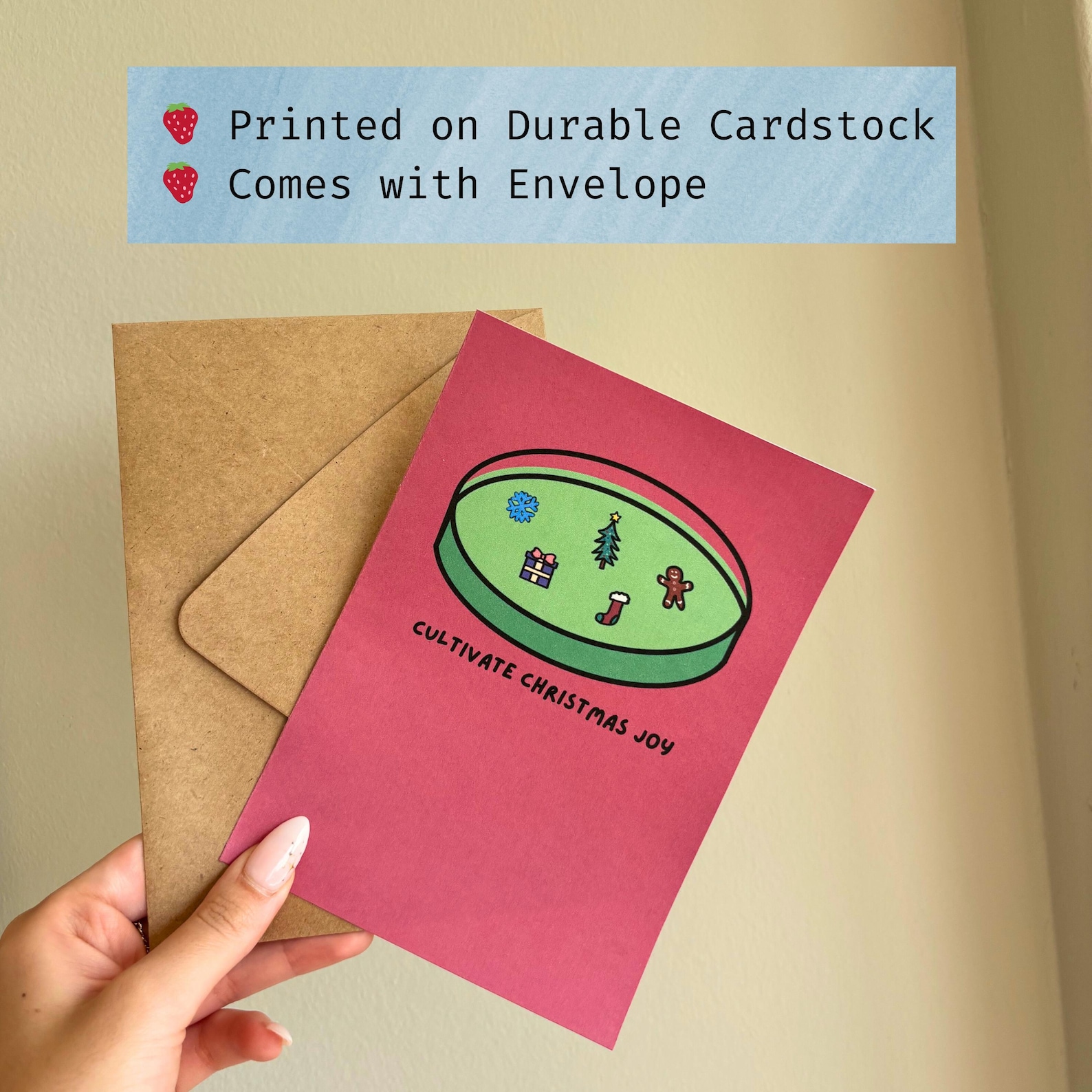 Science Christmas Card, Cultivate Christmas Joy, Petri Dish Holiday ...