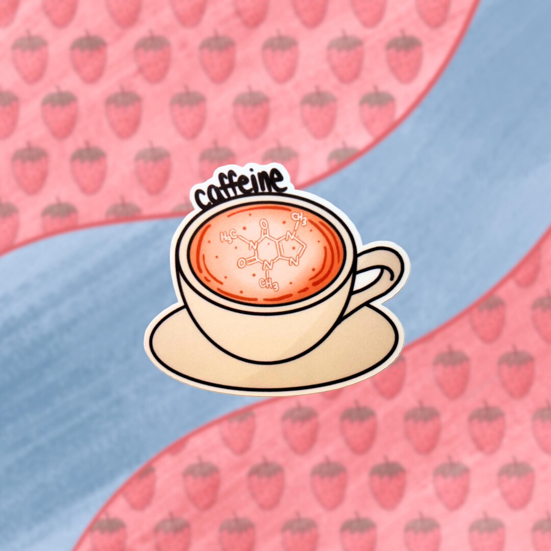 Caffeine Molecule Sticker, Coffee Lover Gift, Latte Art, Cute Coffee ...