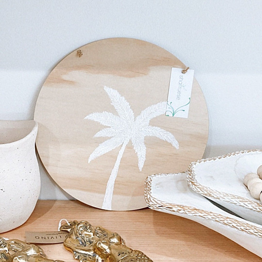 Palm Tree Plaque \\ Textured Art \\ Coastal Decor \\ Surf Art - Etsy ...