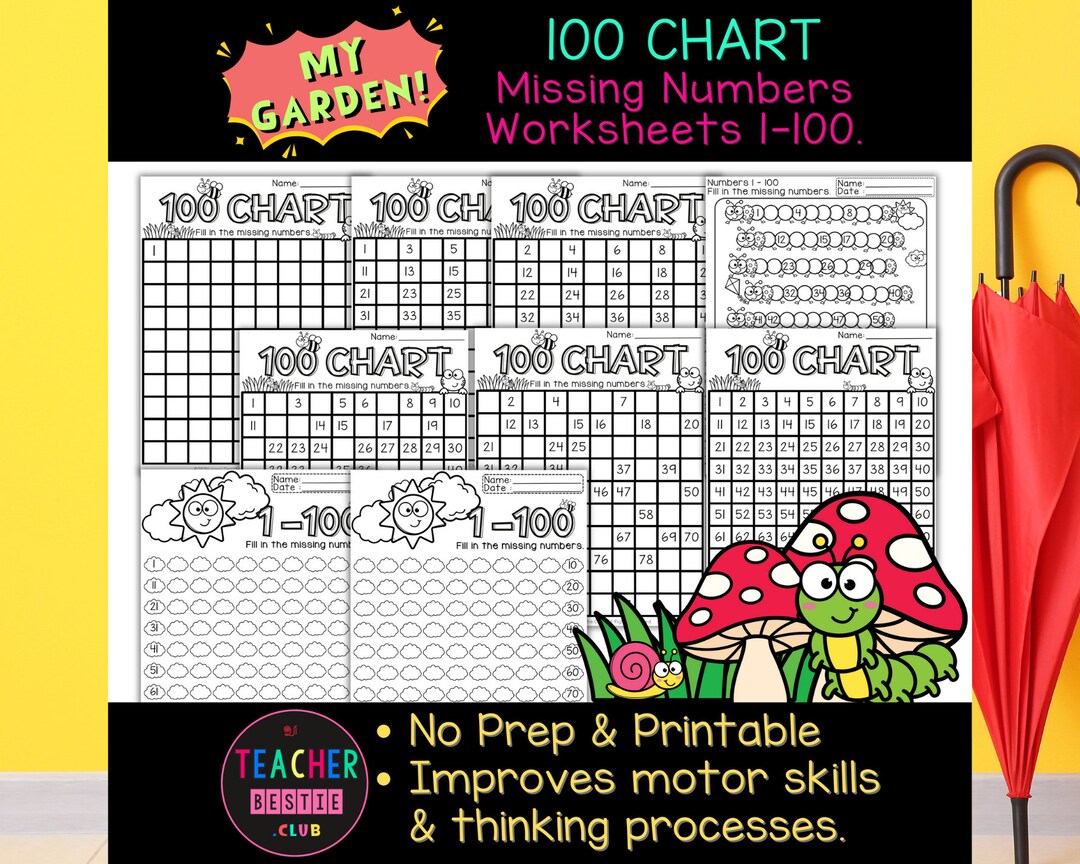 100 Chart Missing Numbers Worksheets Missing Numbers 1-100 Worksheet No ...