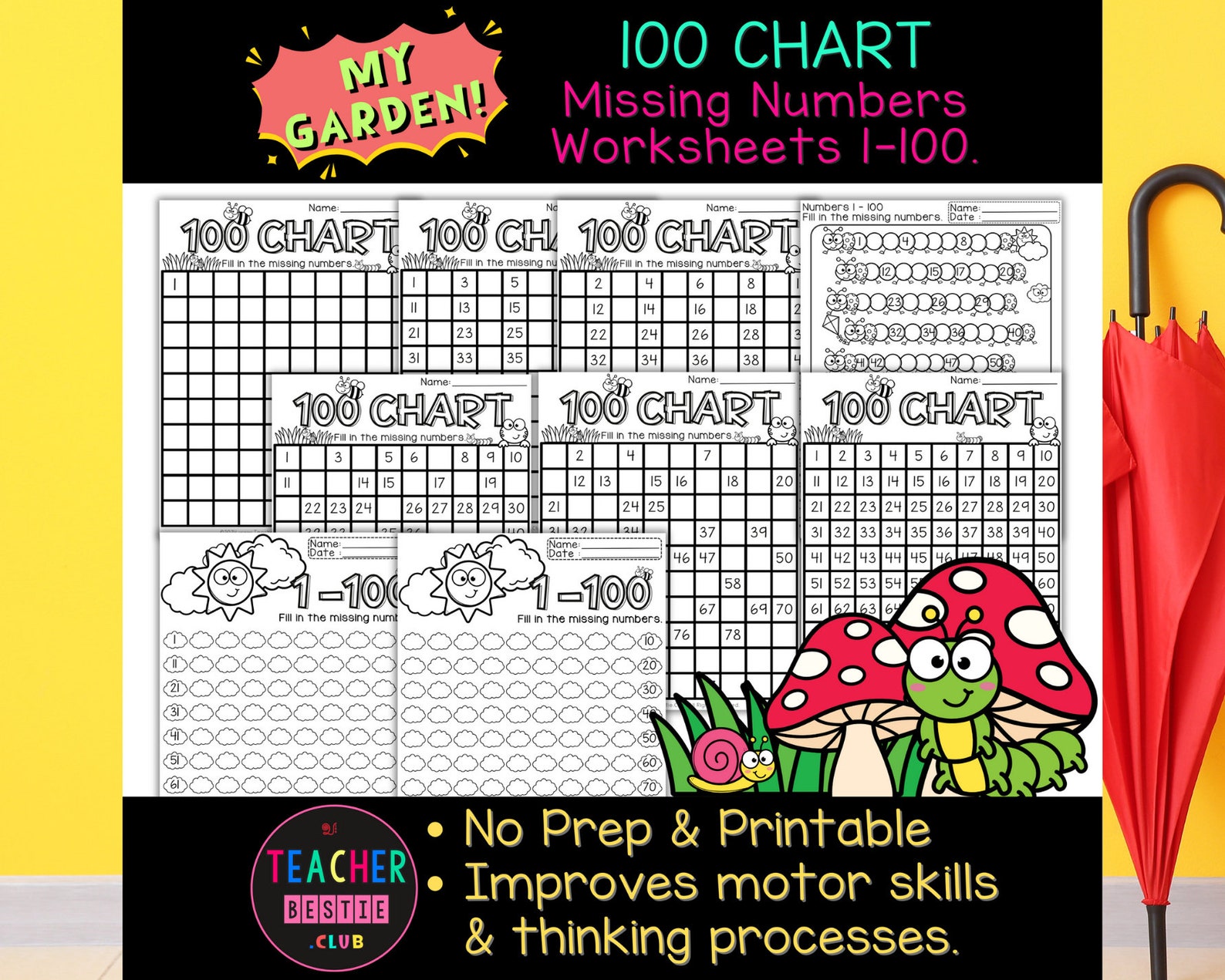 100 Chart Missing Numbers Worksheets Missing Numbers 1-100 Worksheet No ...