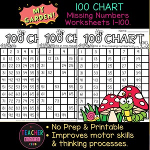 100 Chart Missing Numbers Worksheets Missing Numbers 1-100 Worksheet No ...