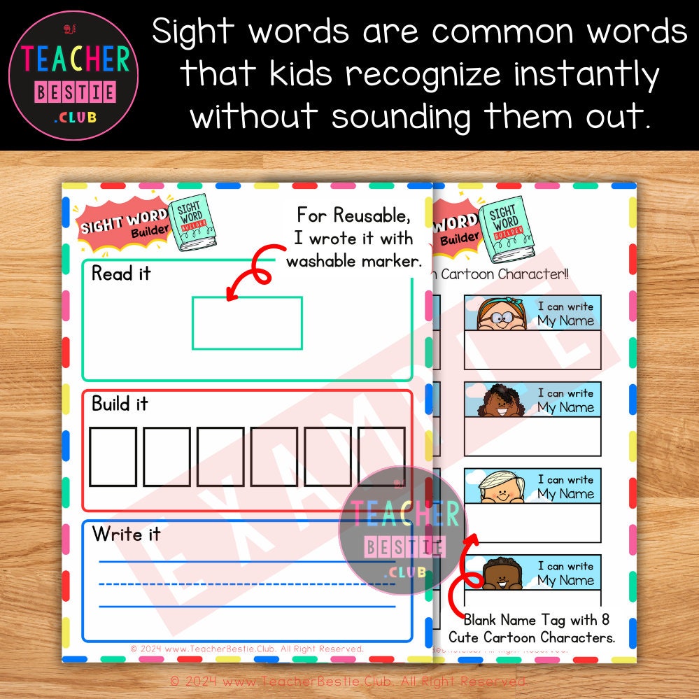 Sight Word Practice, Sight Word Builder, 162 Sight Words, Reading ...
