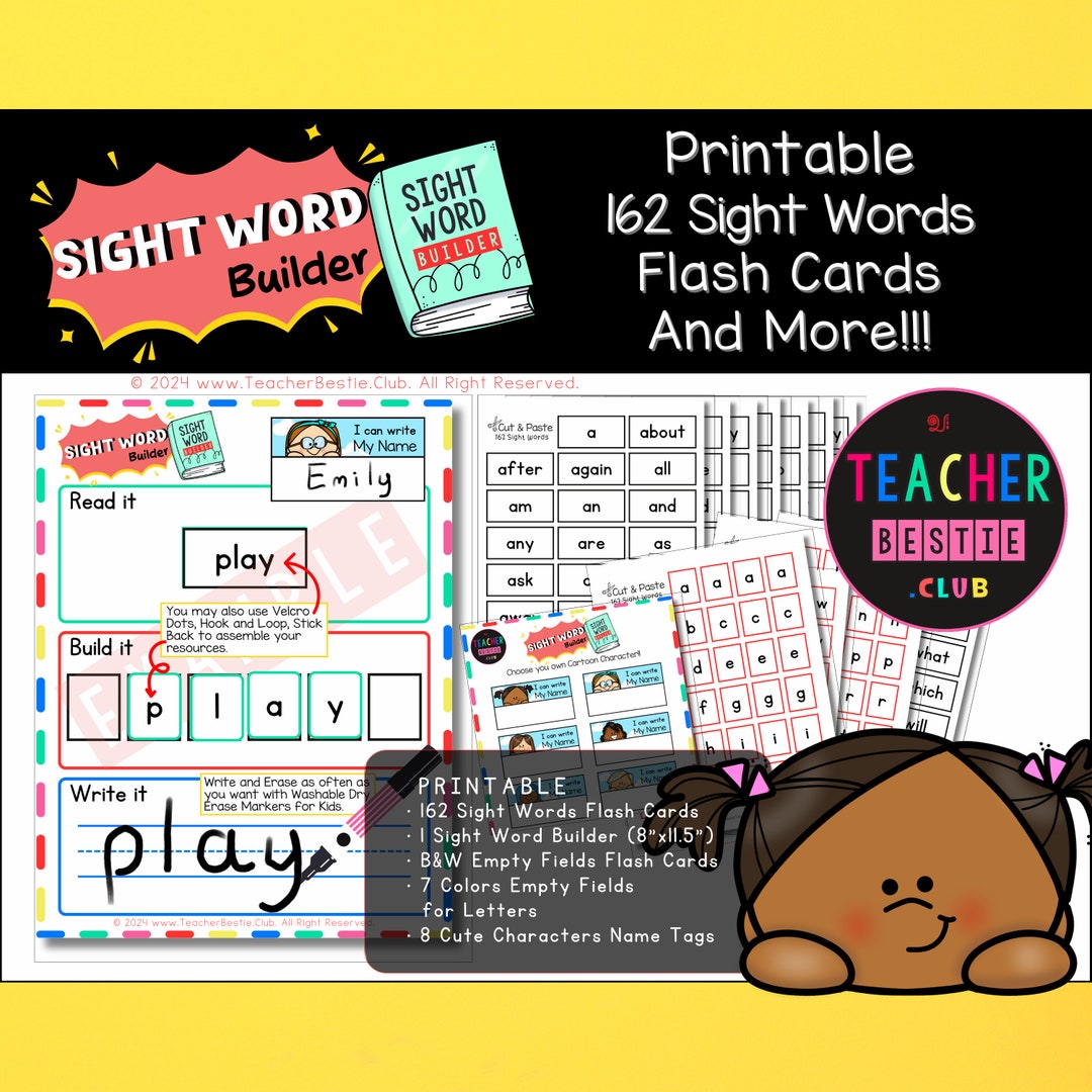 Sight Word Practice, Sight Word Builder, 162 Sight Words, Reading ...
