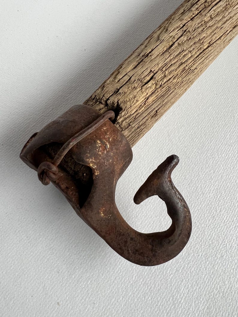 Antique Wooden Singletree With Iron Hooks – Rustic Farmhouse Western ...